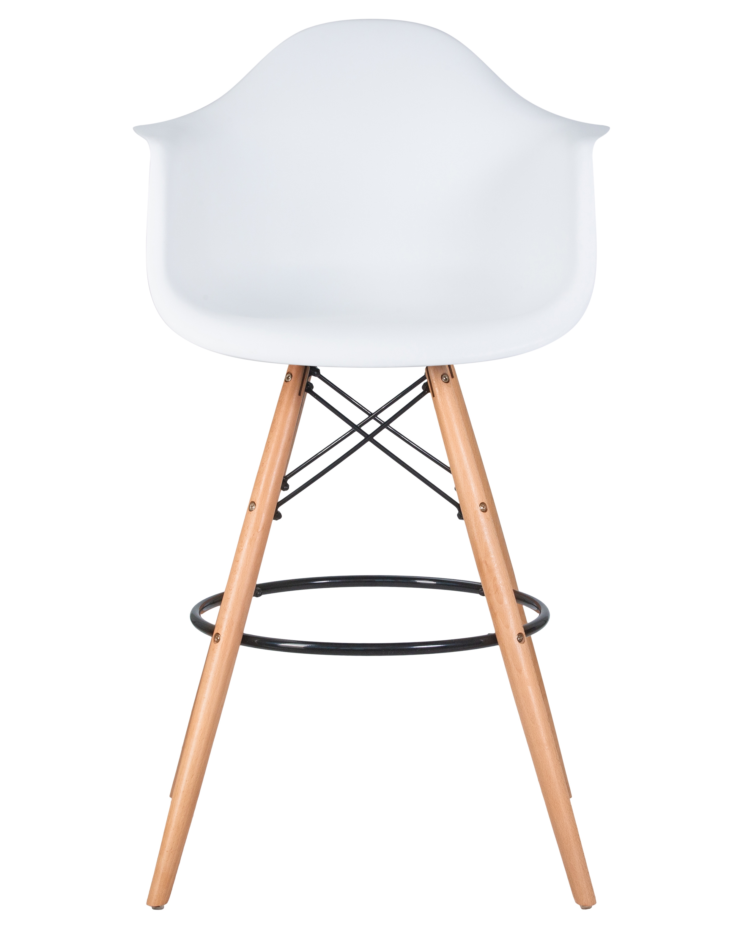 Стул барный DOBRIN DAW BAR (ножки светлый бук, цвет белый) от PlazaTech