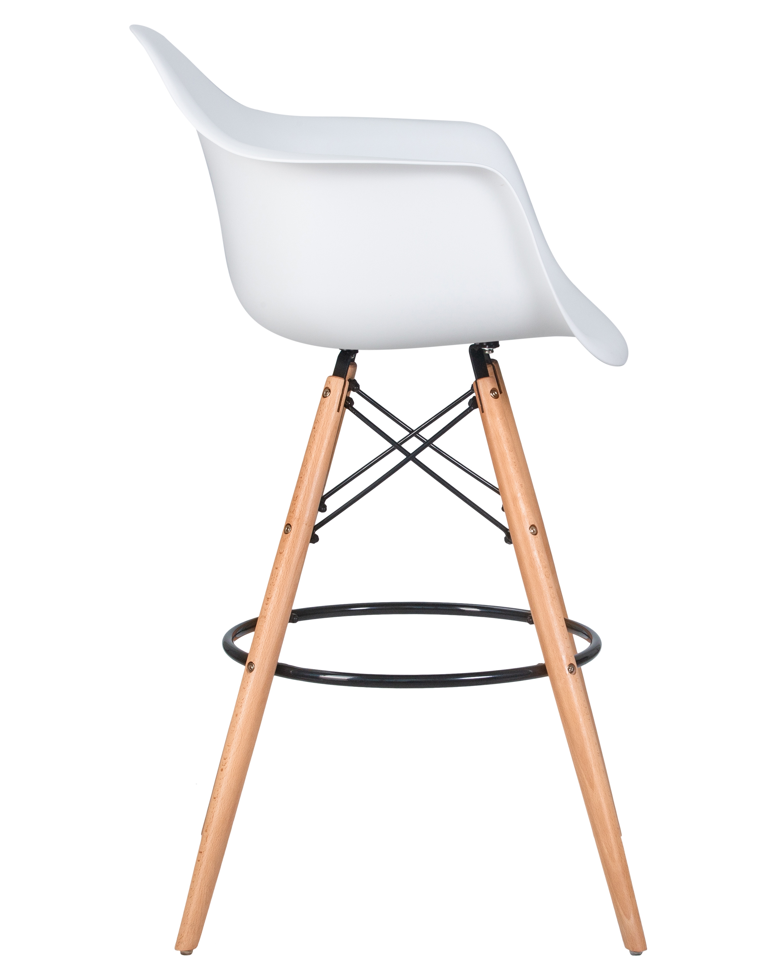 Стул барный DOBRIN DAW BAR (ножки светлый бук, цвет белый) от PlazaTech